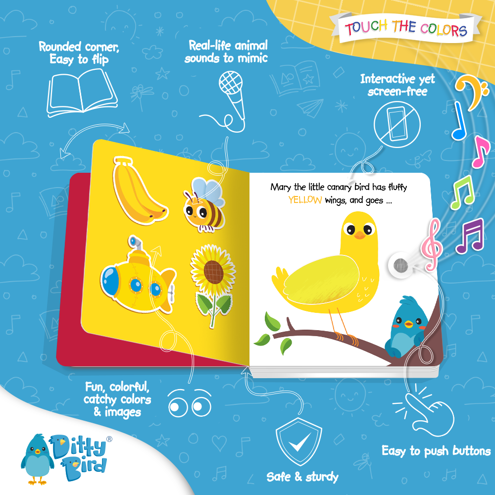 Ditty Bird - Ditty Bird First Sensory Book -Montessori- Touch the colo ...