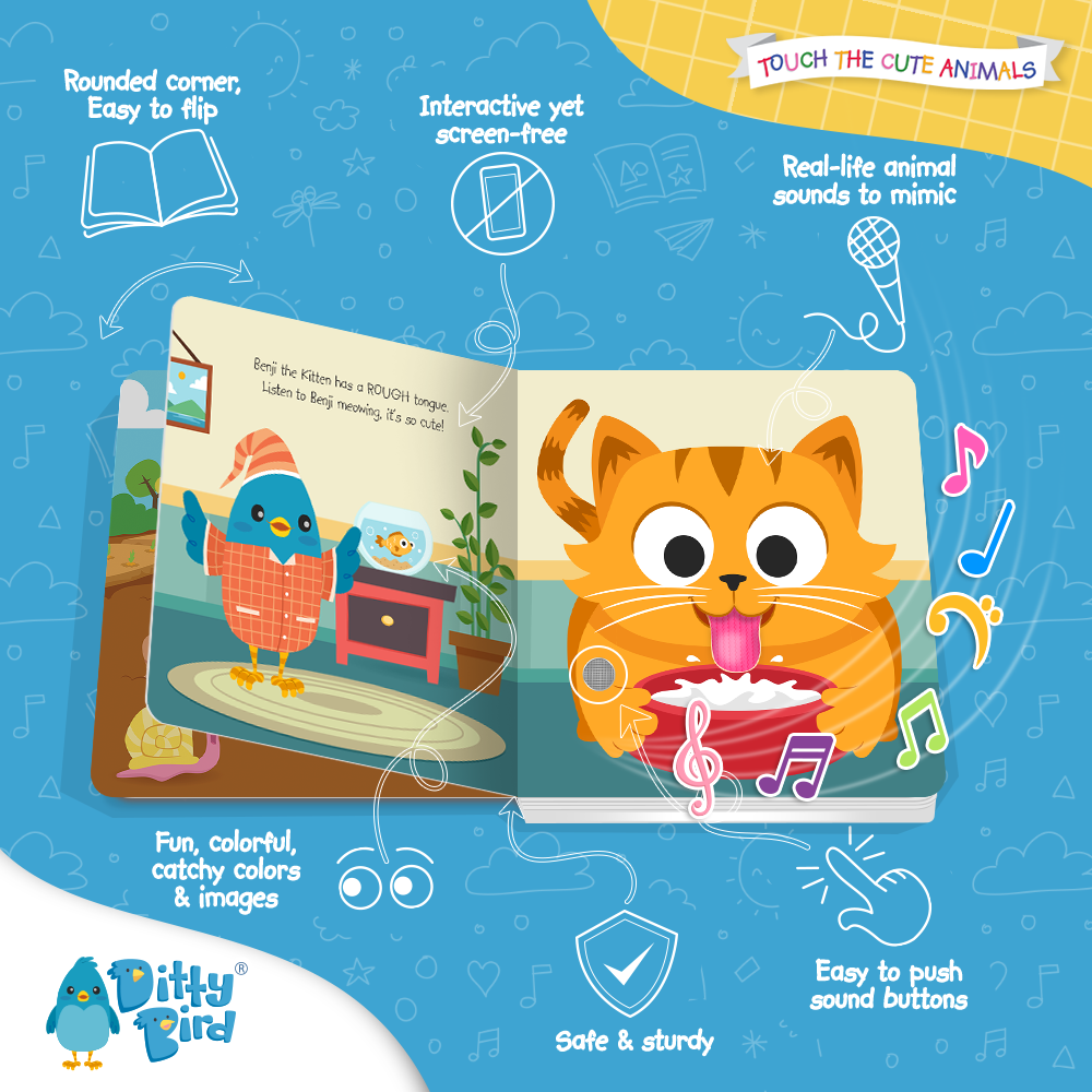 Ditty Bird - Ditty Bird First Sensory Book Montessori Method Cute Anim ...