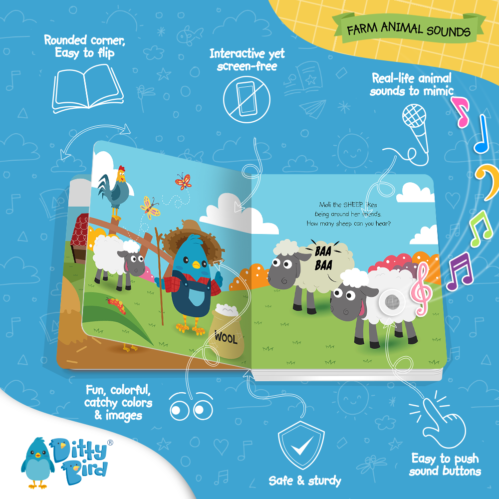 Ditty Bird - Ditty Bird Farm Animal | Baby Sound Book Farm - Easter bu ...